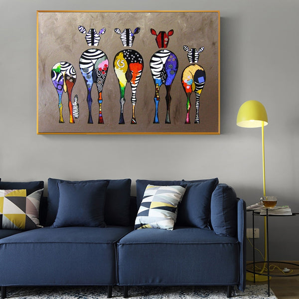 Tableau Zèbres Colorés – Ma jolie toile